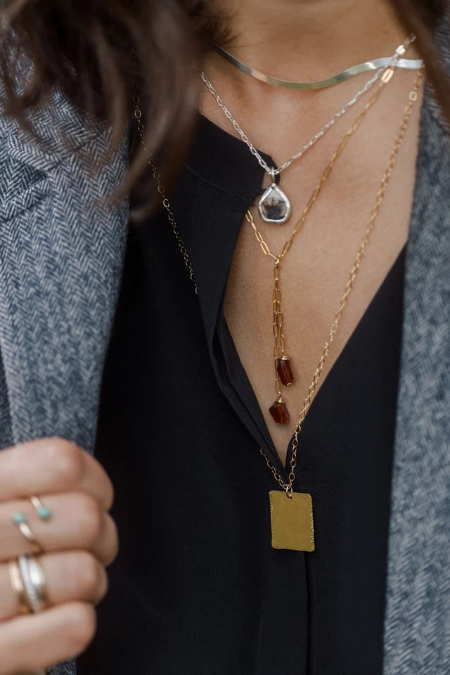Goldie Rectangle Layering Necklace – Ginger & Pearl Jewelry